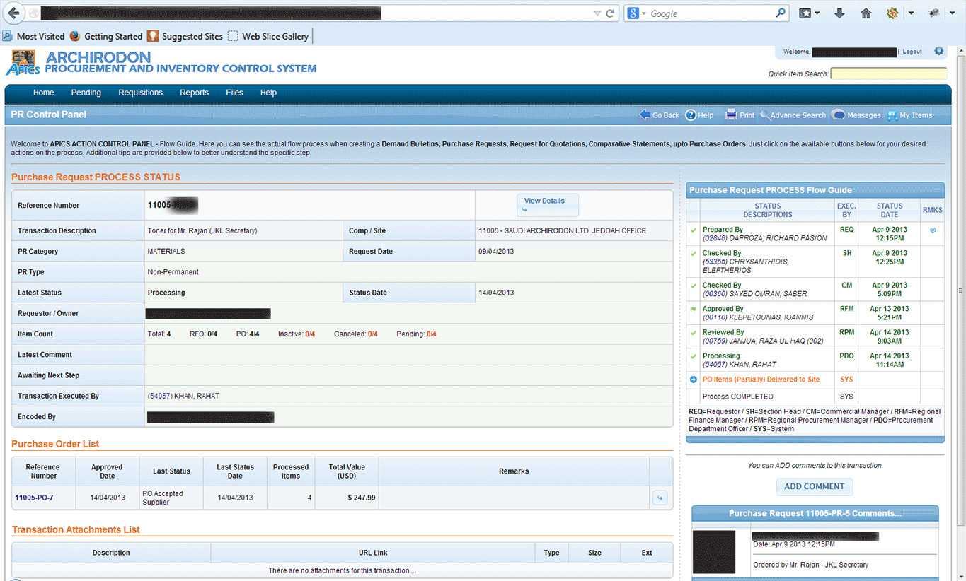 Archirodon Procurement Inventory Control System - Joseph Empedrado